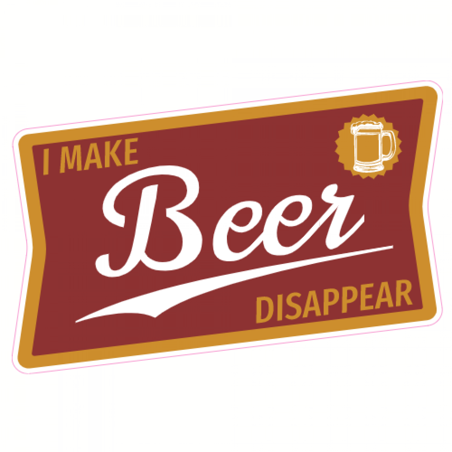 I Make Beer Disappear Funny Sticker - U.S. Custom Stickers