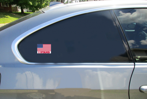I Stand American Flag Sticker - U.S. Custom Stickers