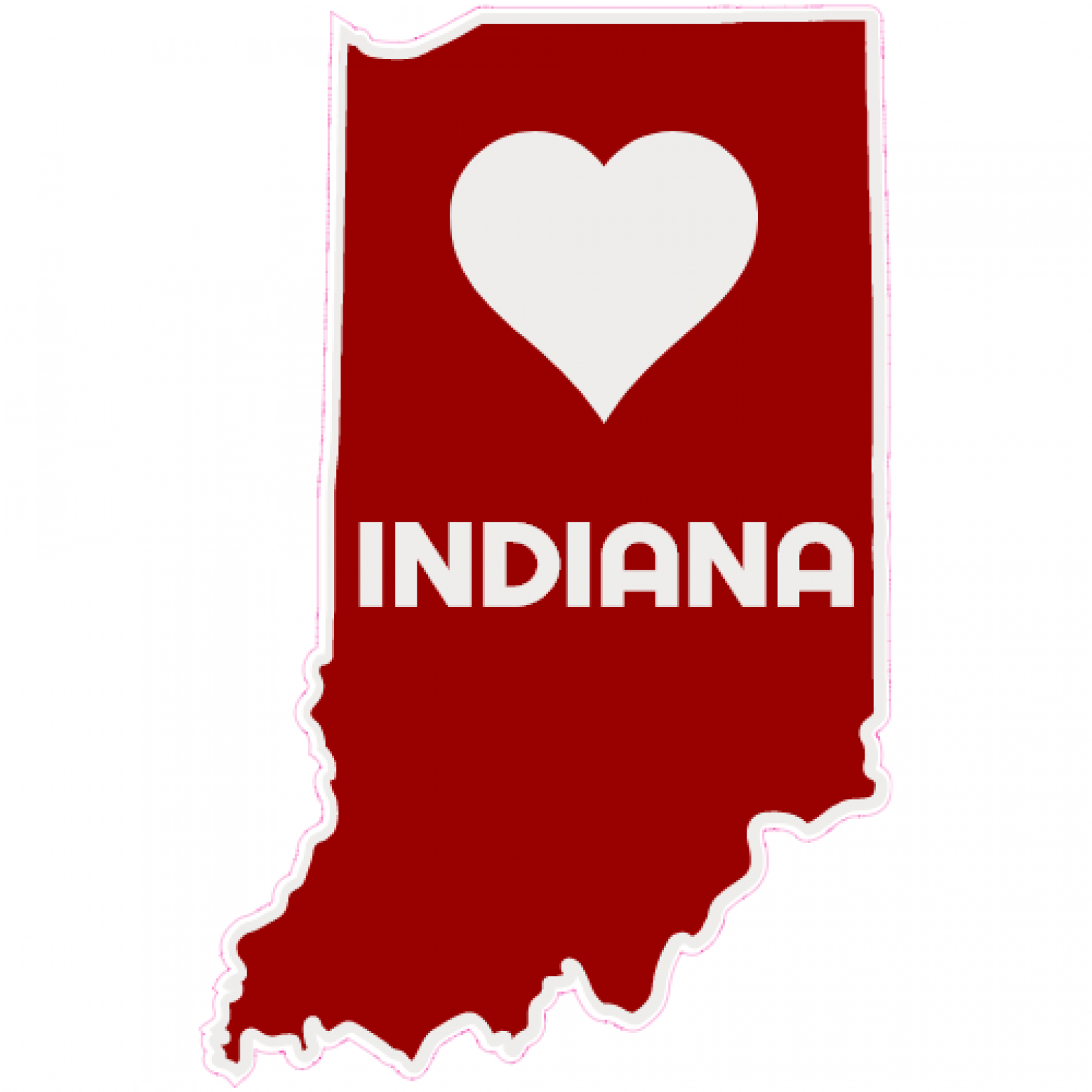 Custom Indiana Heart State Shaped Decal - Sticker Printing