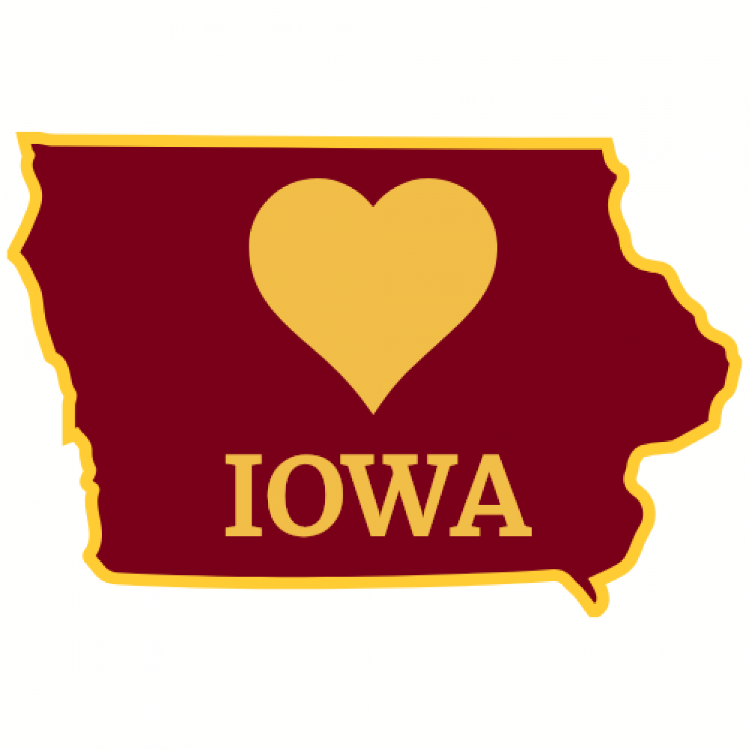 Iowa Home Sweet Home State Shaped Sticker - U.S. Custom Stickers