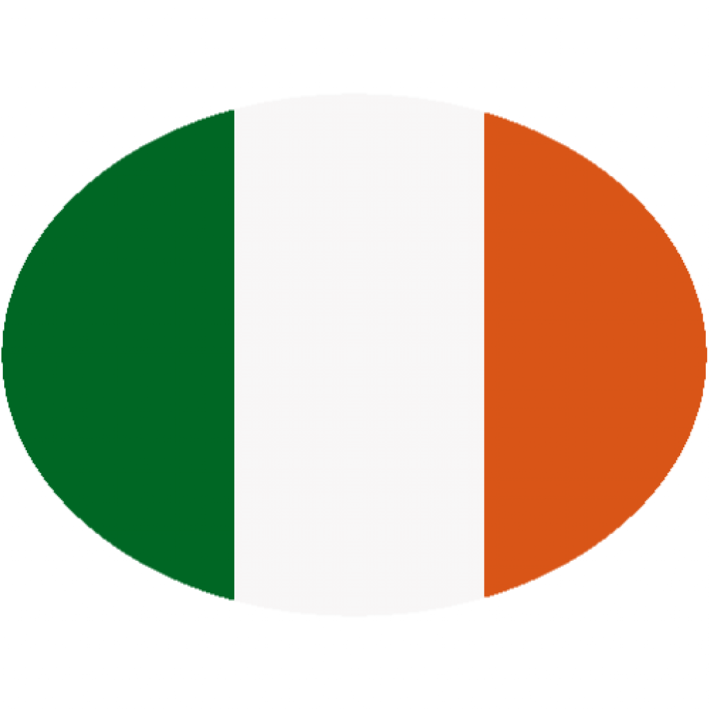 Ireland Flag Oval Sticker - U.S. Custom Stickers