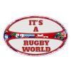 England Red Rugby Ball Sticker - U.S. Custom Stickers