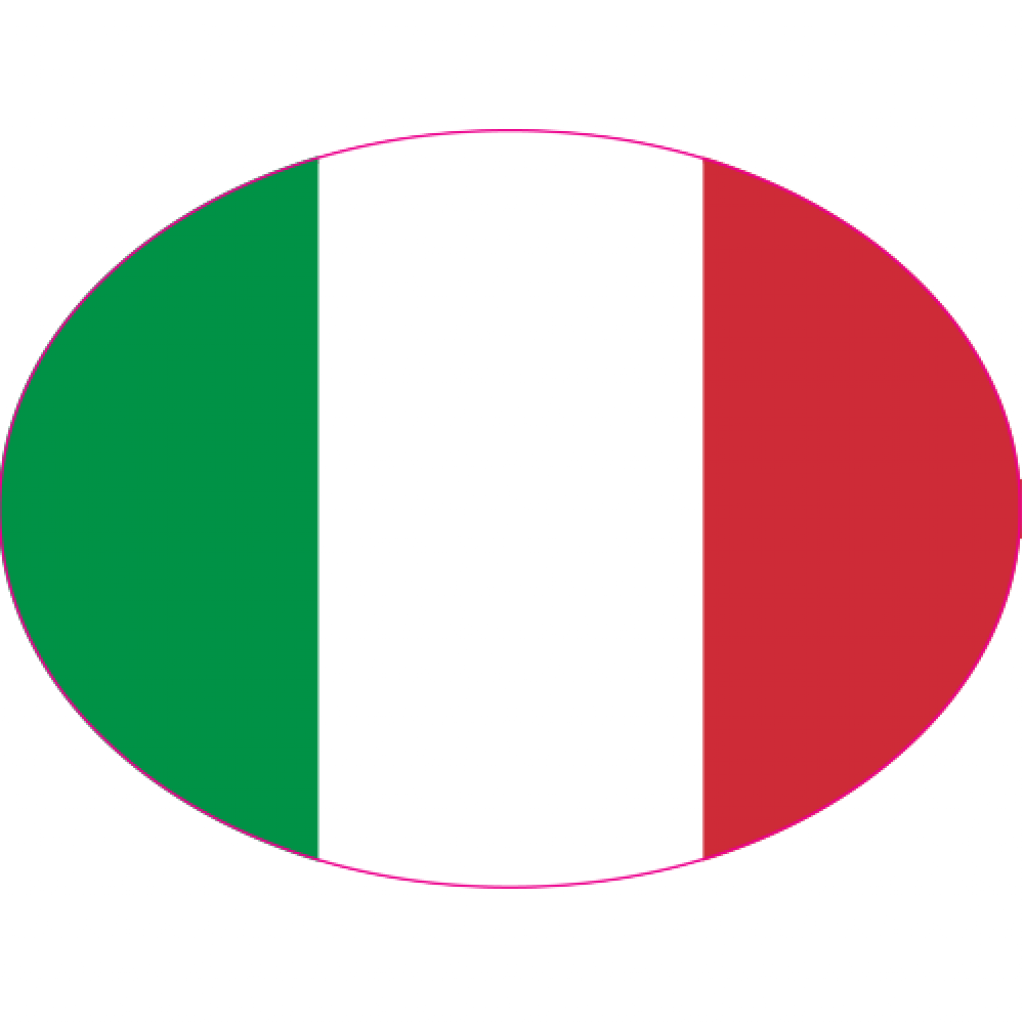 Italy Oval Flag Sticker - U.S. Custom Stickers