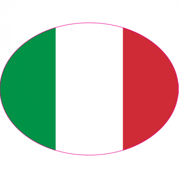 Italy Oval Flag Sticker - U.S. Custom Stickers