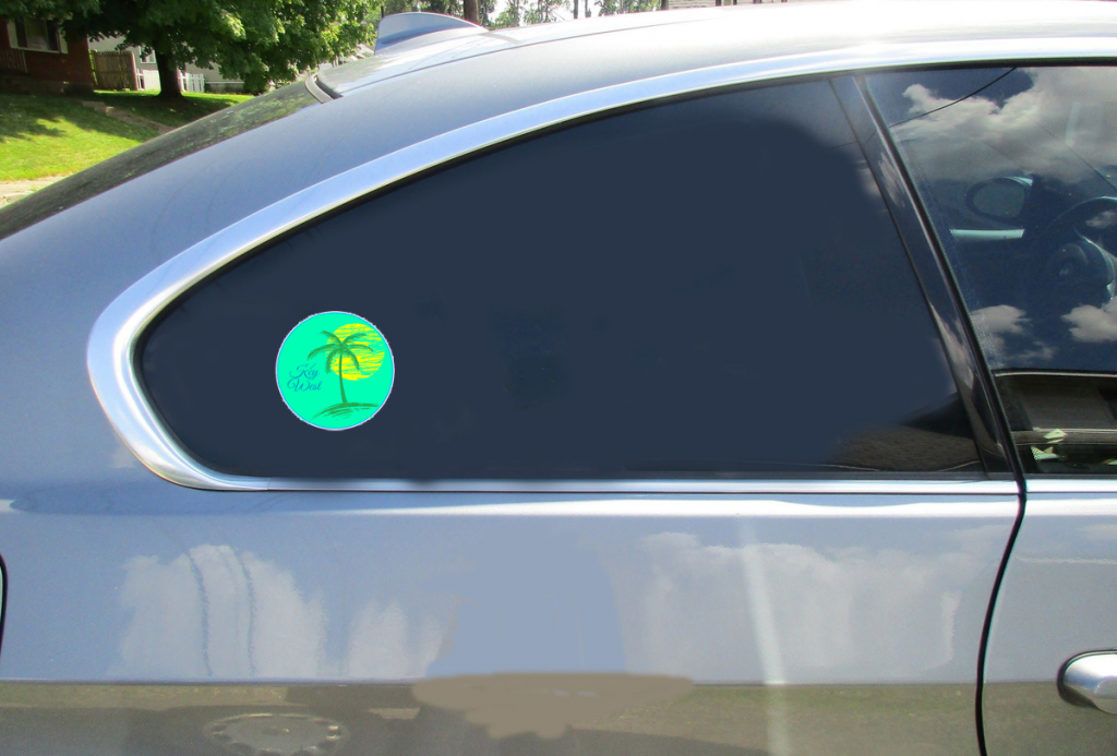 Key West Palm Sun Circle Sticker - U.S. Custom Stickers
