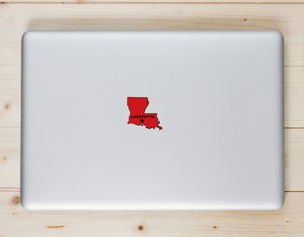 Lafayette Louisiana State Shaped Sticker - U.S. Custom Stickers