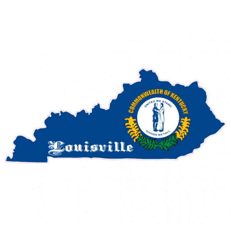 Louisville Commonwealth Of Kentucky Sticker - U.S. Custom Stickers