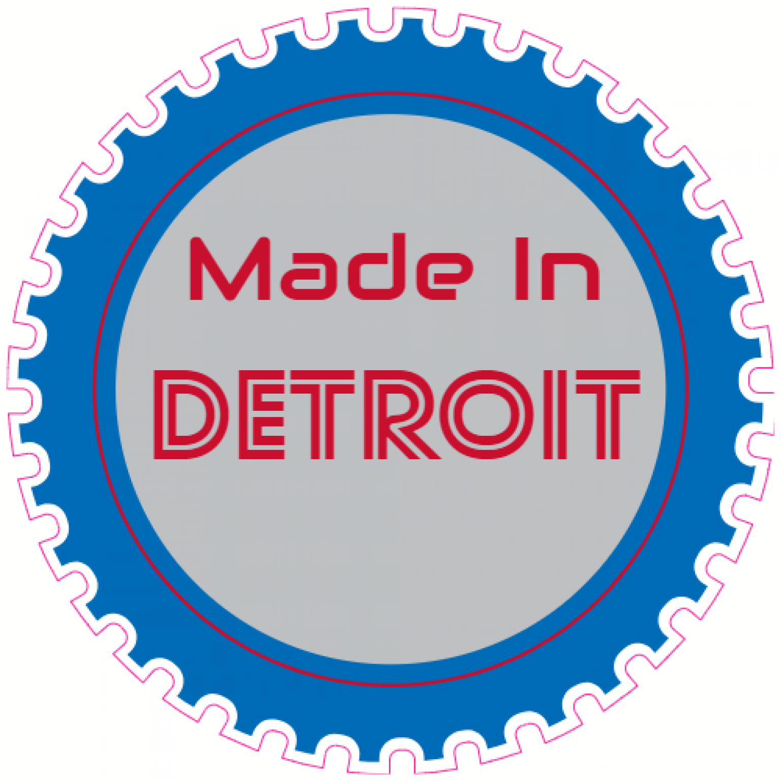 Custom Made In Detroit Gear Decal - Sticker Printing