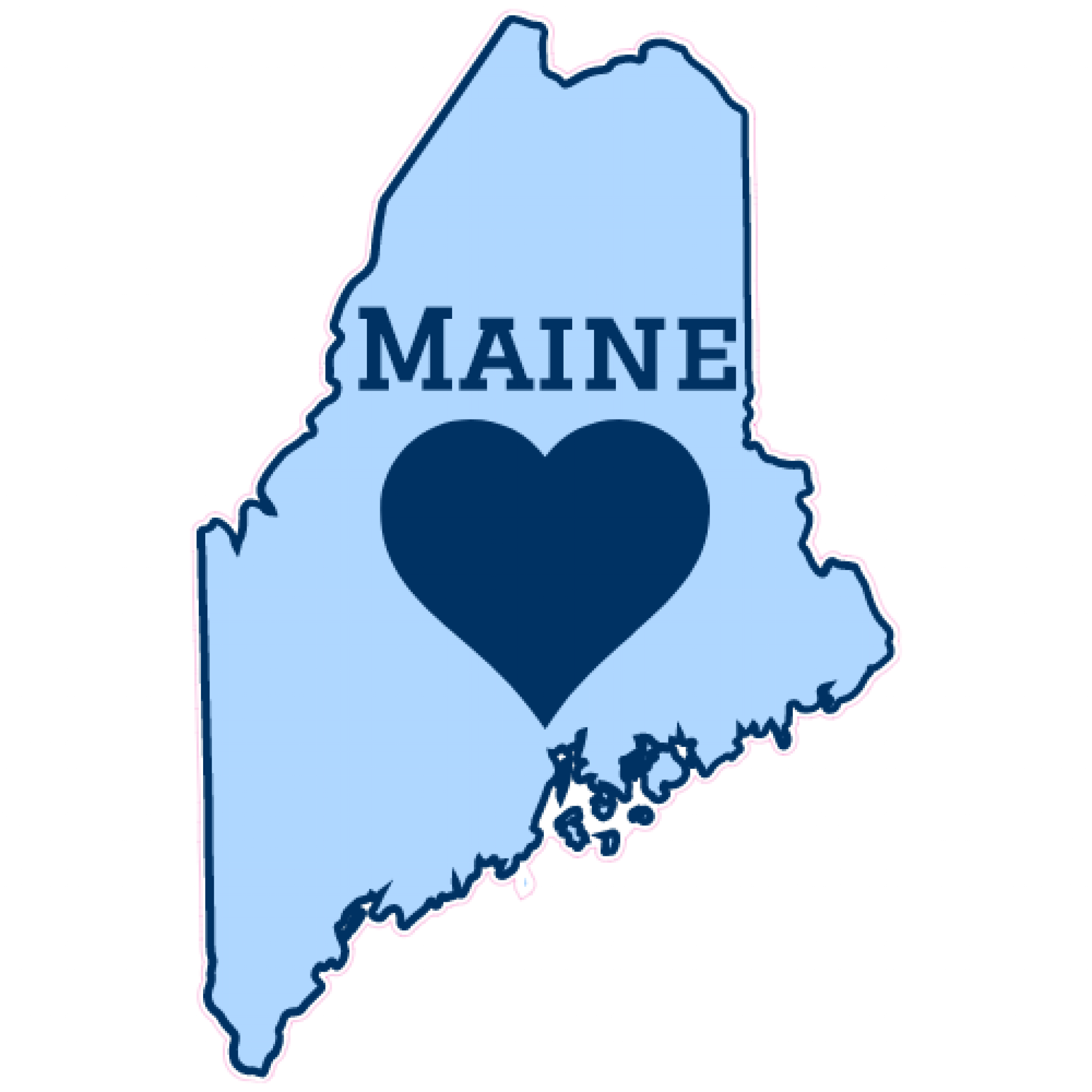 Maine Heart State Shaped Sticker - U.S. Custom Stickers