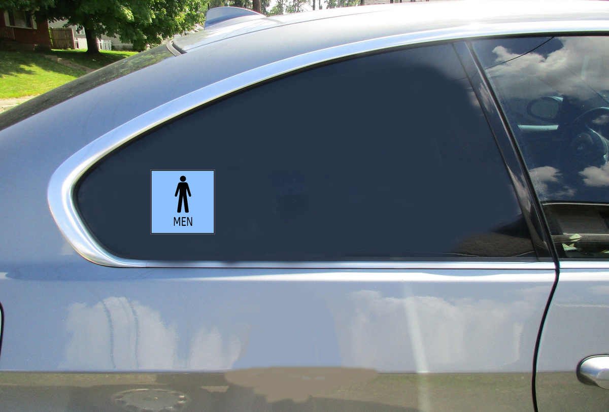 Men's Restroom Sign Sticker - U.S. Custom Stickers