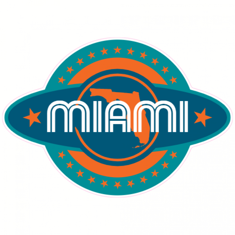 Miami Florida Retro Star Sticker - U.S. Custom Stickers