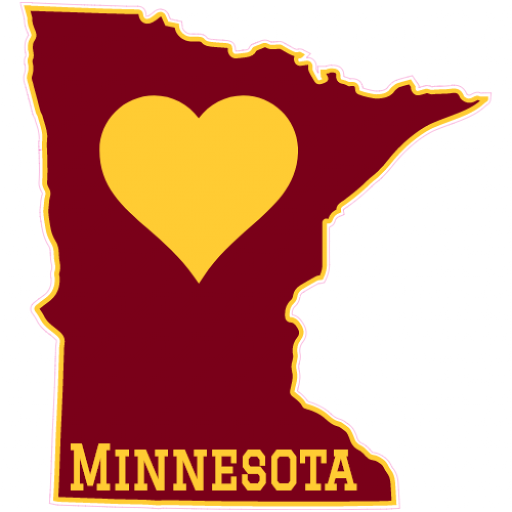 Custom Minnesota Heart State Shaped Decal - Sticker Printing