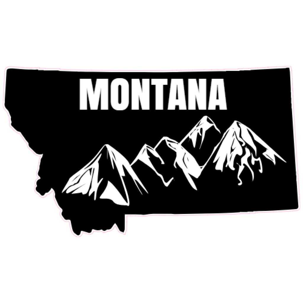 Montana Mountains State Shaped Sticker - U.S. Custom Stickers