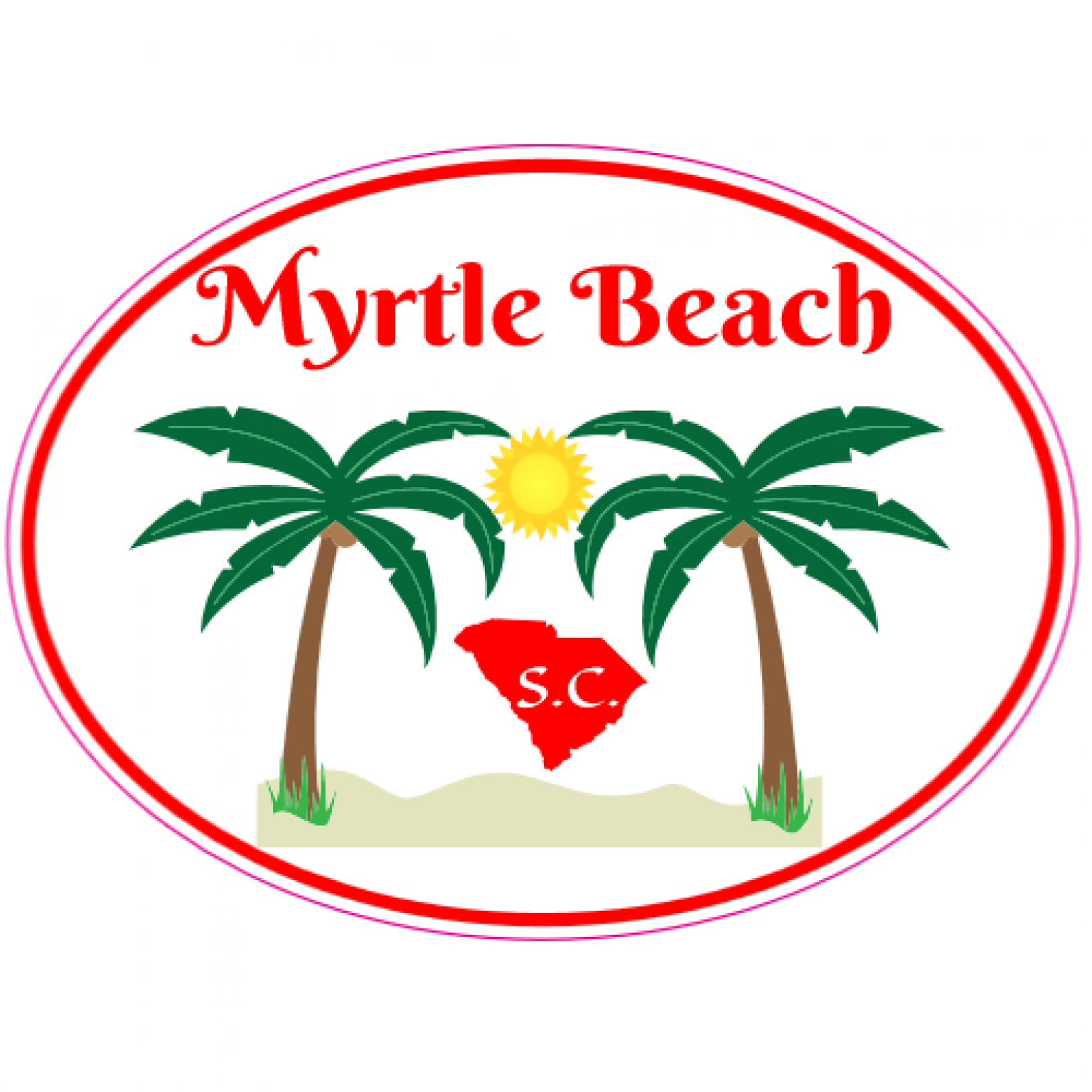 Myrtle Beach South Carolina Flip Flop Decal - U.S. Custom Stickers