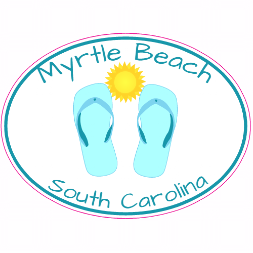Myrtle Beach South Carolina Flip Flop Decal - U.S. Custom Stickers