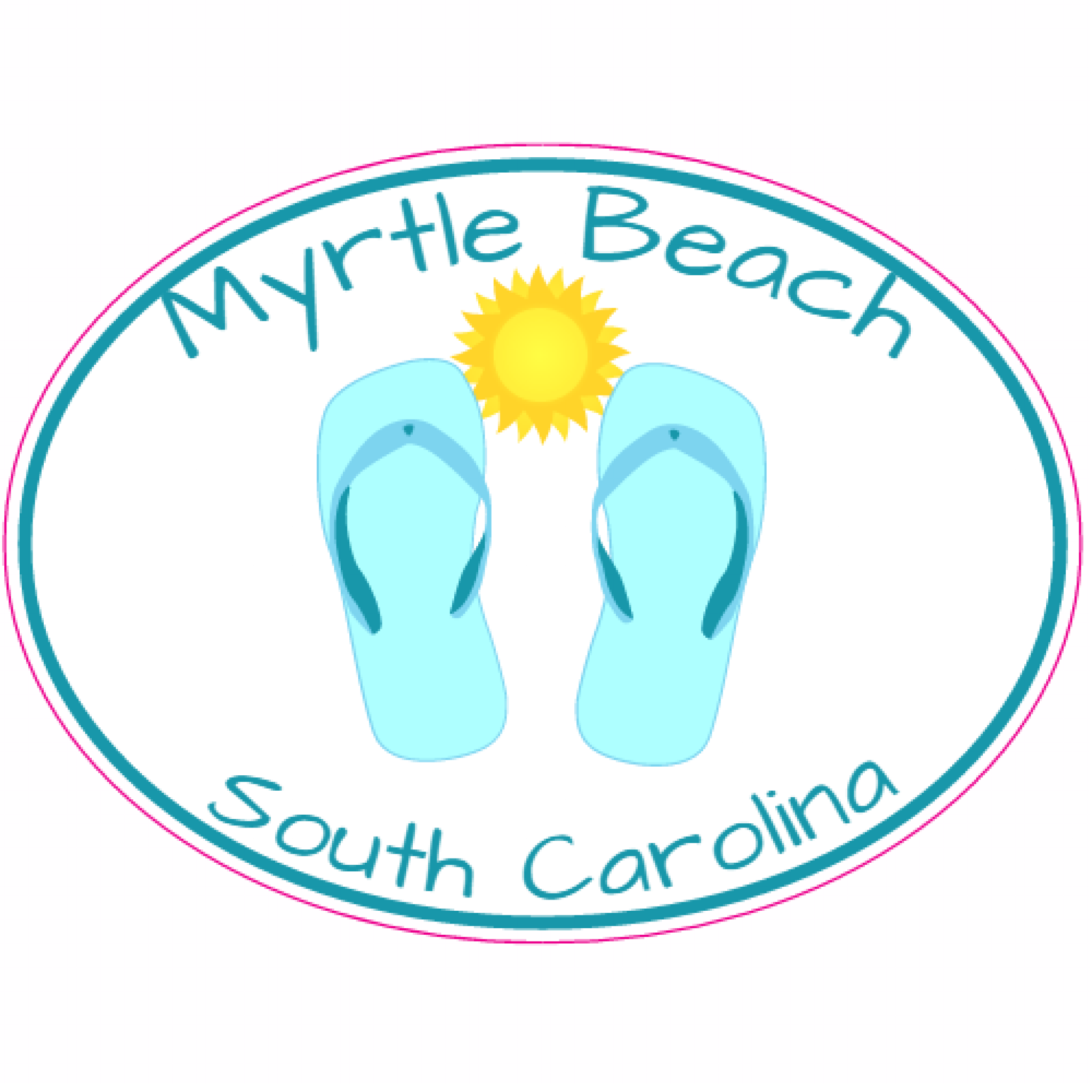 Myrtle Beach South Carolina Flip Flop Decal - U.S. Custom Stickers