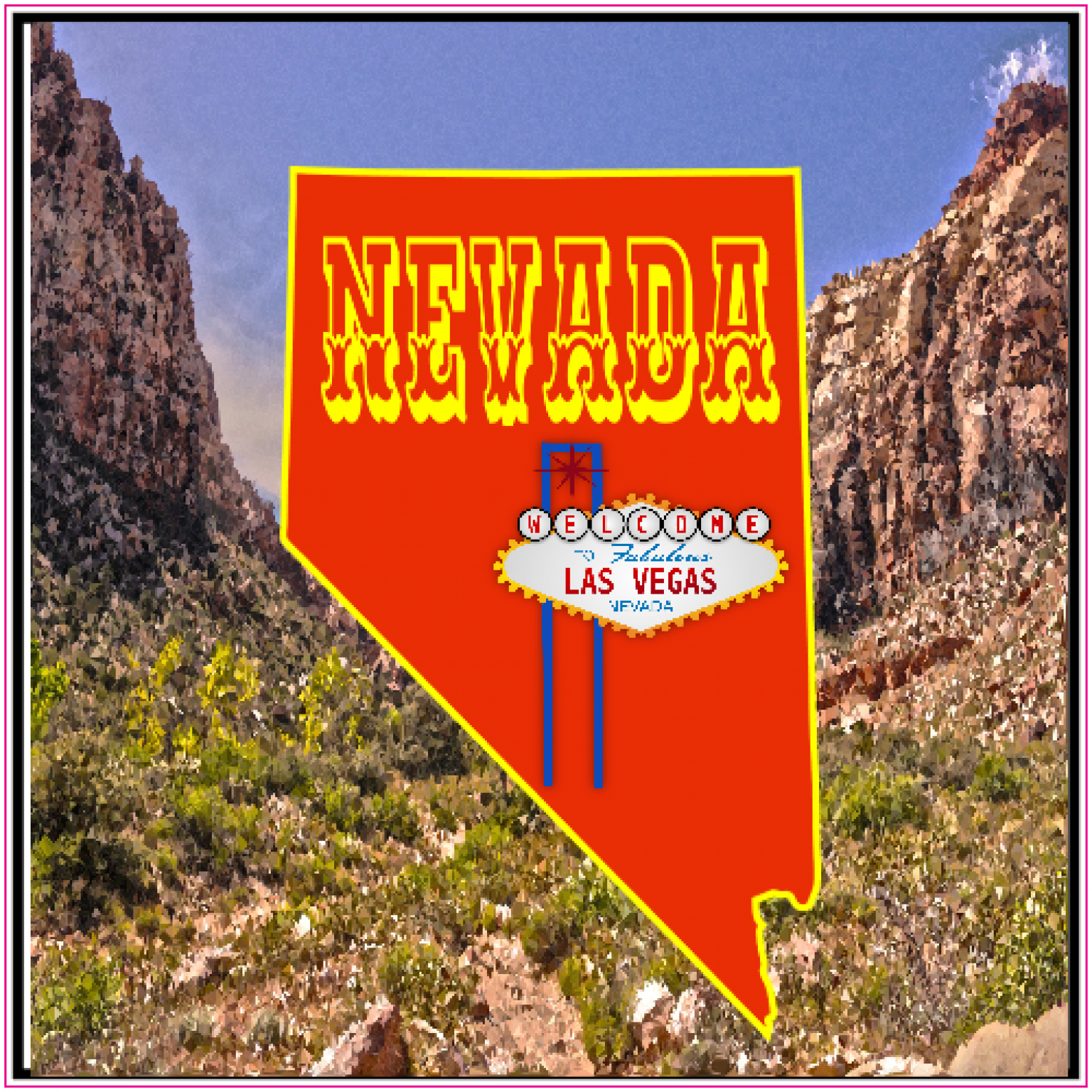 Nevada State Las Vegas Sticker - U.S. Custom Stickers