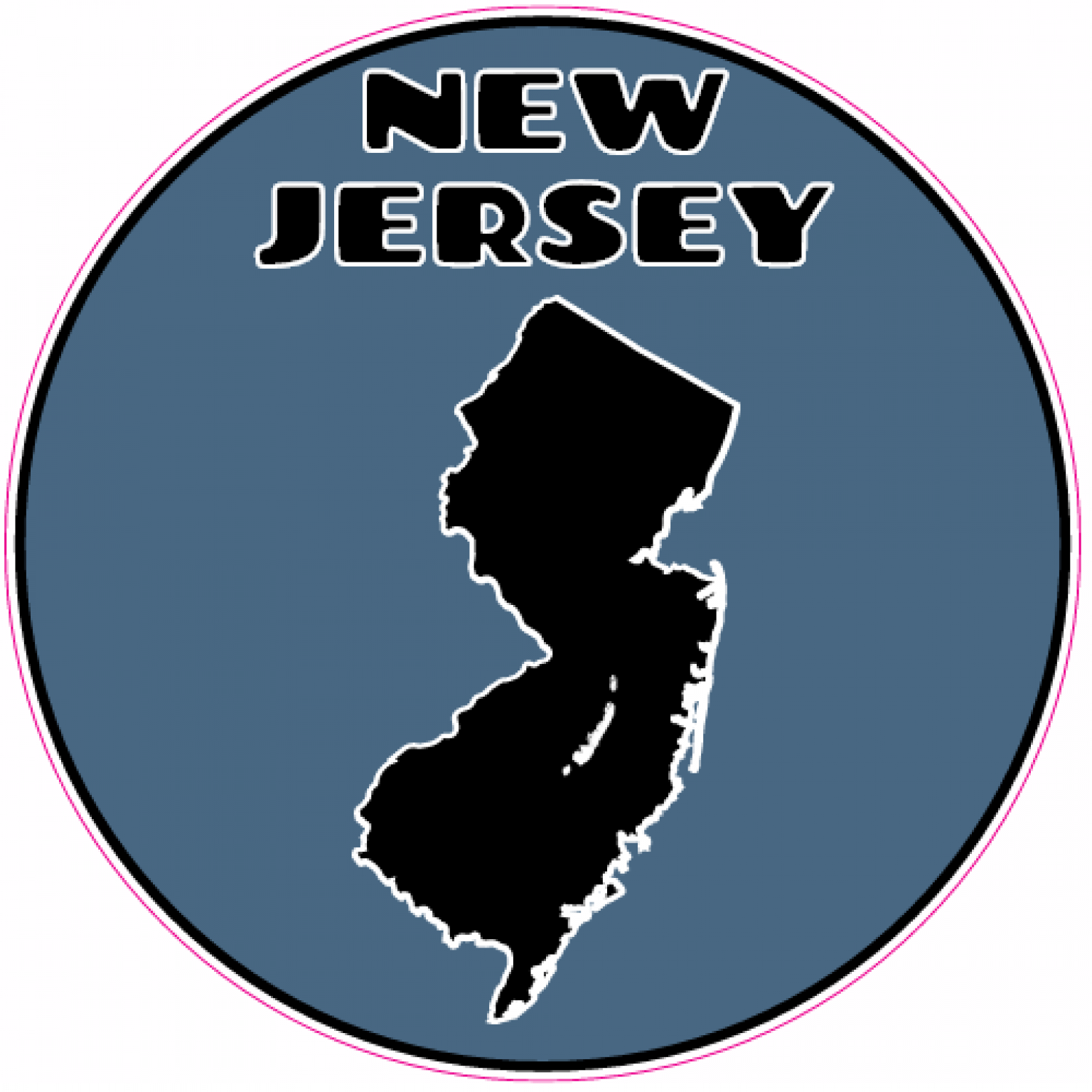 New Jersey Garden State Oval Sticker - U.S. Custom Stickers