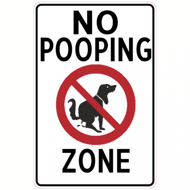 No Dog Pooping Zone Sign Sticker - U.S. Custom Stickers