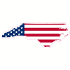 North Carolina American Flag Sticker - U.S. Custom Stickers