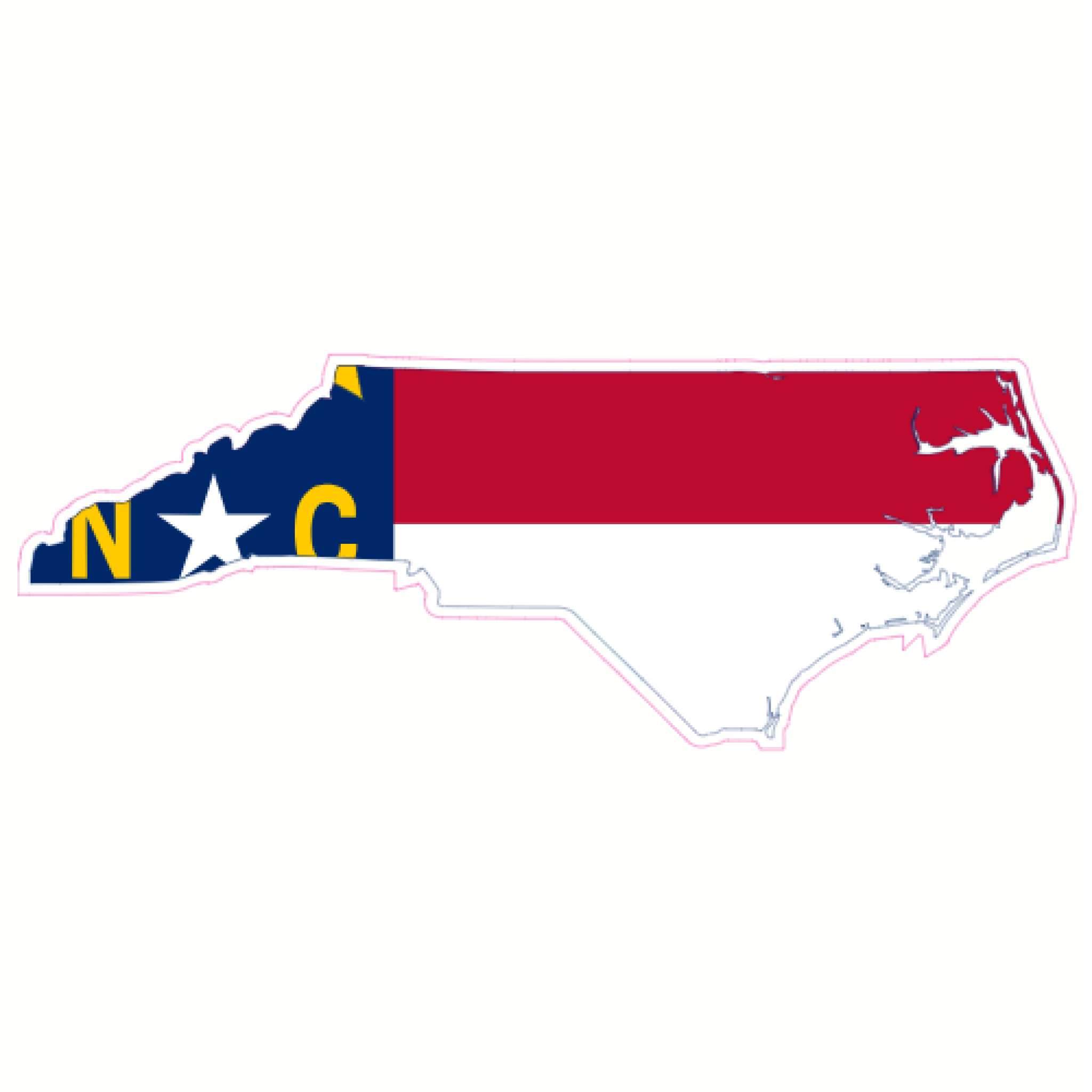 North Carolina Flag State Shaped Sticker - U.S. Custom Stickers