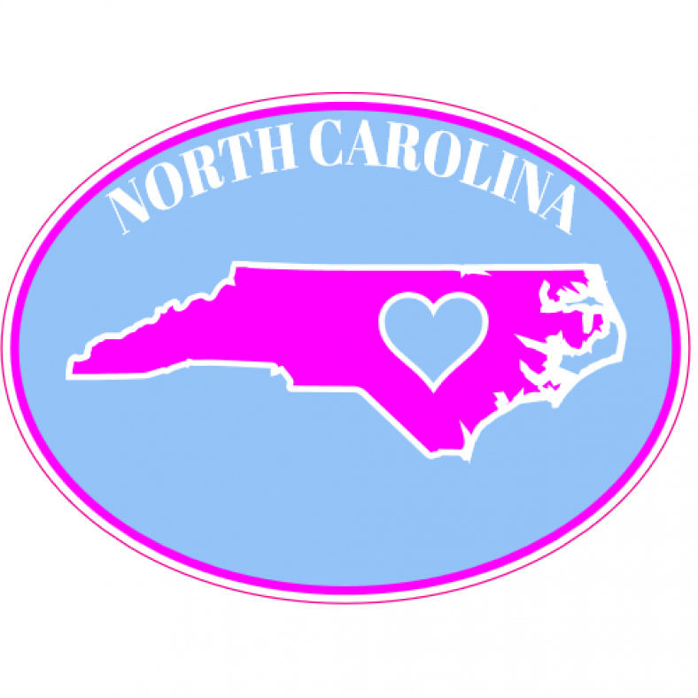 North Carolina Flag State Shaped Sticker - U.S. Custom Stickers