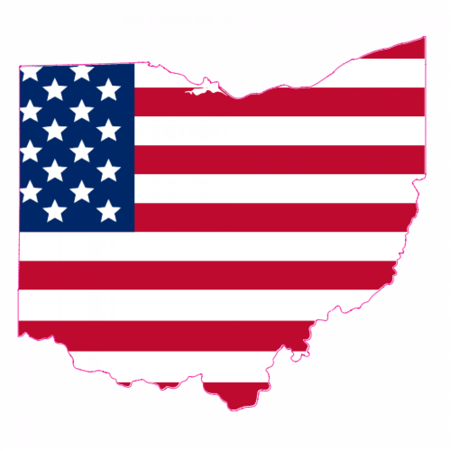 Ohio Flag State Shaped Sticker - U.S. Custom Stickers