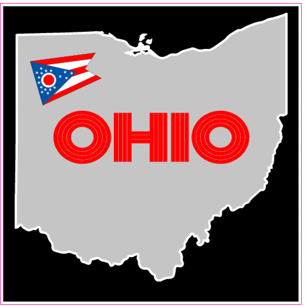 Cincinnati Ohio State Shaped Red Sticker - U.S. Custom Stickers