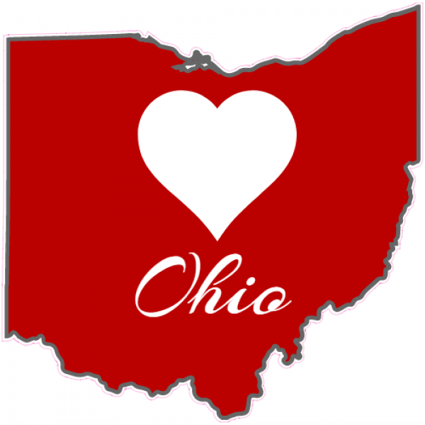 Ohio Flag State Shaped Sticker - U.S. Custom Stickers
