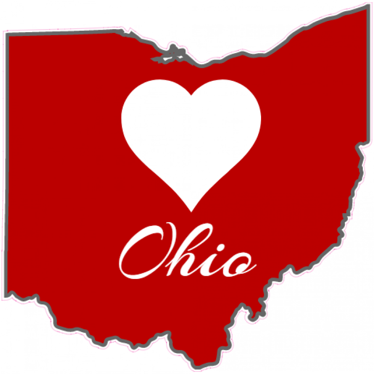 Ohio Flag State Shaped Sticker - U.S. Custom Stickers