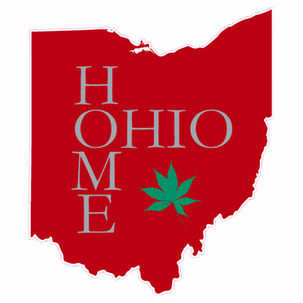 Ohio Home Buckeye Leaf State Sticker - U.S. Custom Stickers