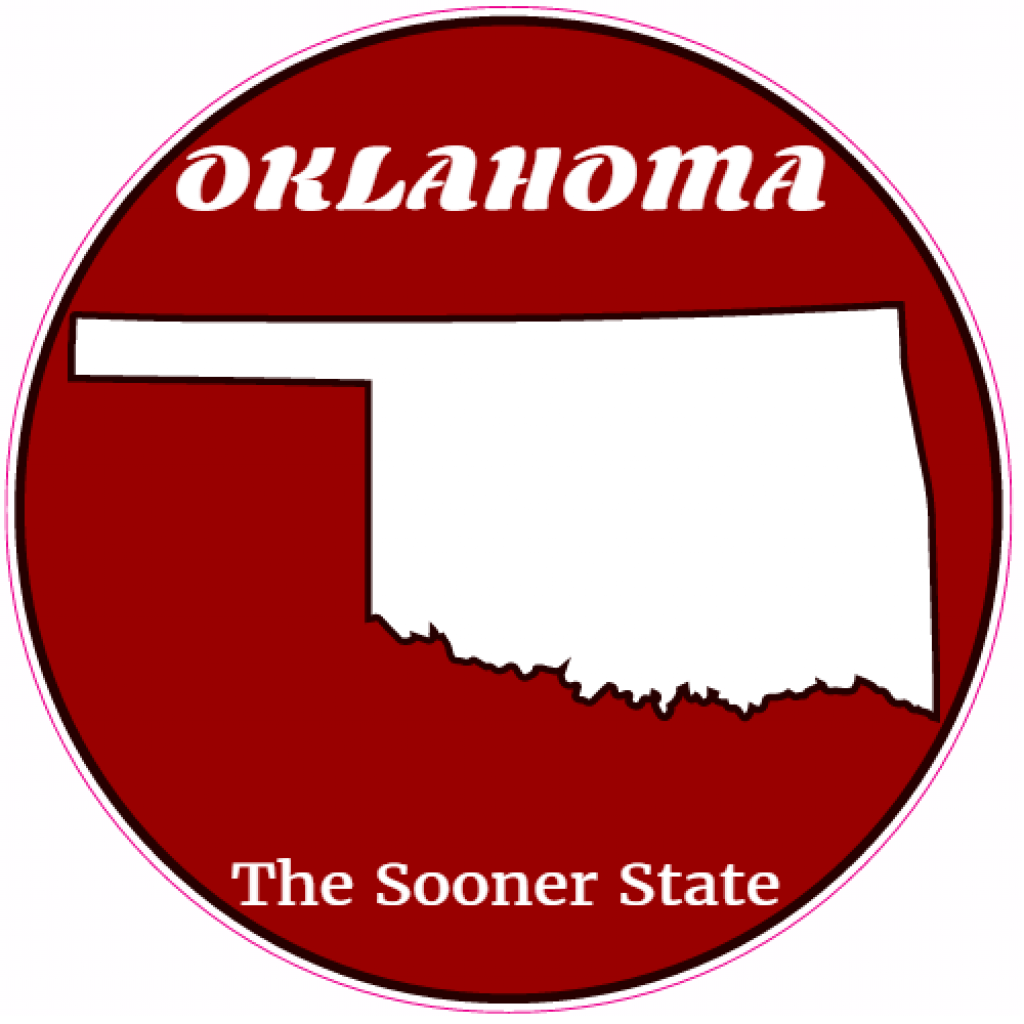 Oklahoma Heart State Shaped Sticker - U.S. Custom Stickers