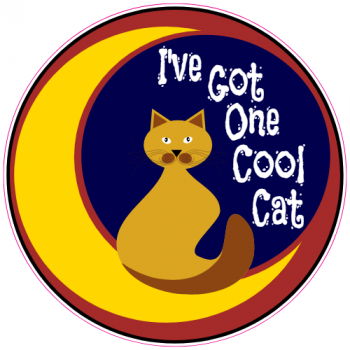 Custom One Cool Cat Circle Decal - Sticker Printing
