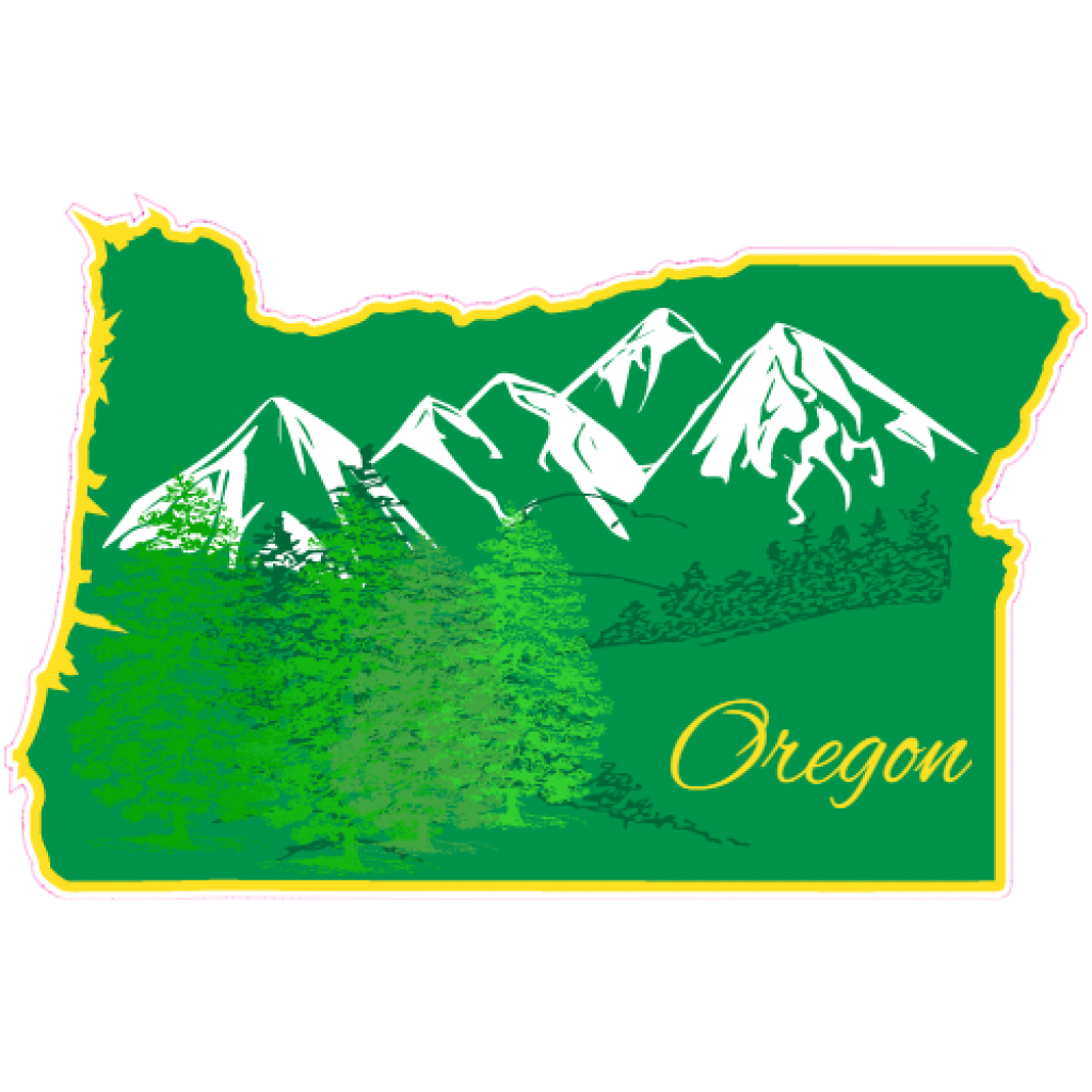 Oregon The Beaver State Circle Sticker - U.S. Custom Stickers