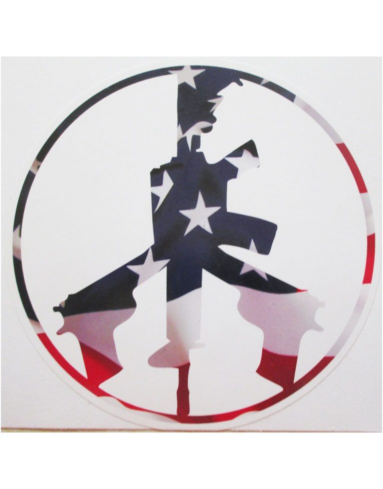 Piece Gun American Flag Sticker - U.S. Custom Stickers