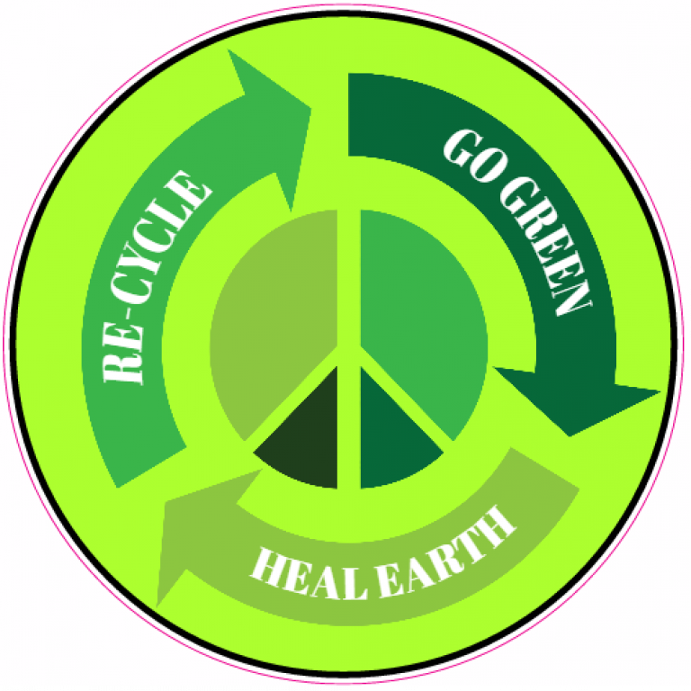 Re-Cycle Peace Sign Sticker - U.S. Custom Stickers