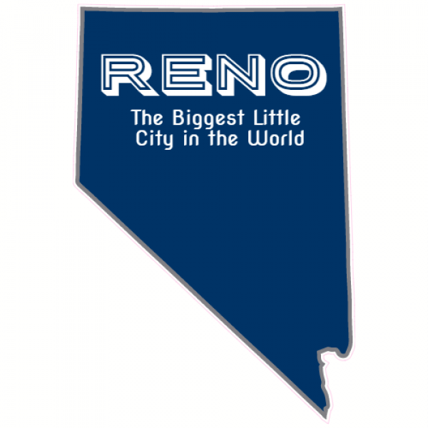 Reno Nevada Biggest Little City Sticker - U.S. Custom Stickers