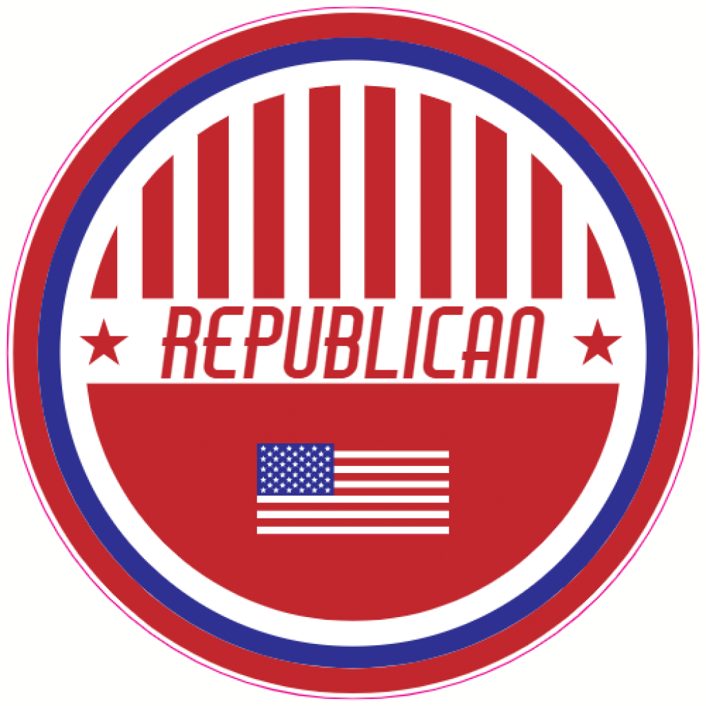 Republican Patriotic Circle Sticker - U.S. Custom Stickers