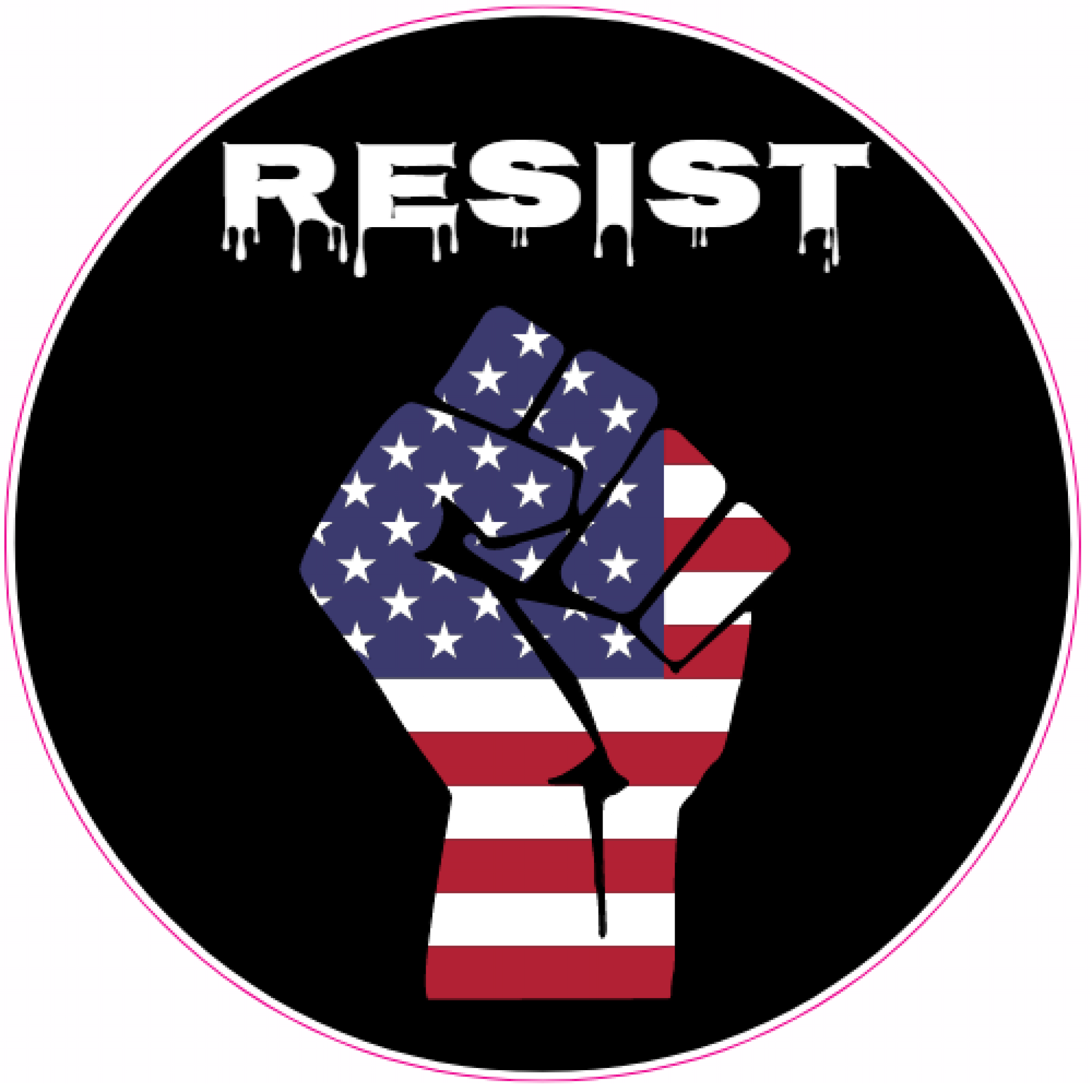 Resist American Flag Fist Circle Sticker - U.S. Custom Stickers
