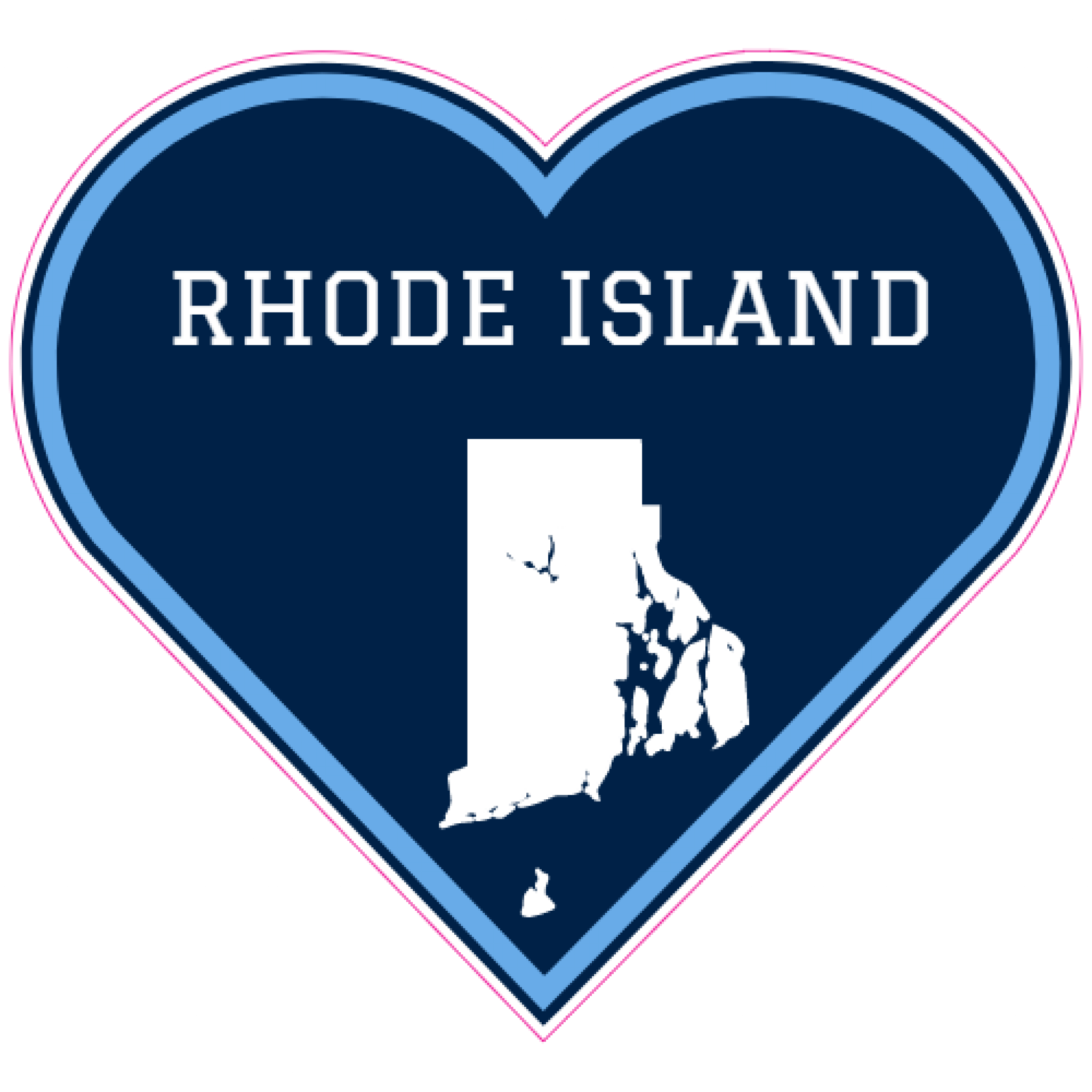 Rhode Island The Ocean State Sticker - U.S. Custom Stickers
