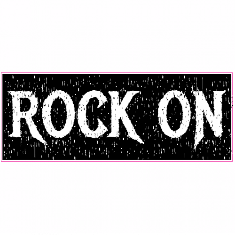 Rock On Black Distressed Sticker - U.S. Custom Stickers