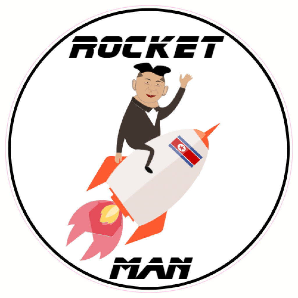Rocket Man Kim Jong Un Sticker - U.S. Custom Stickers