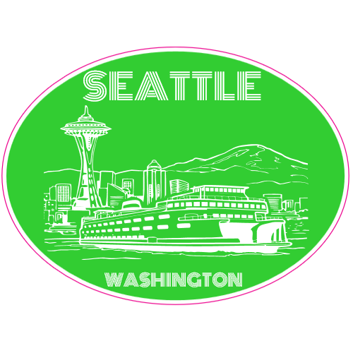 Seattle Washington Sticker - U.S. Custom Stickers