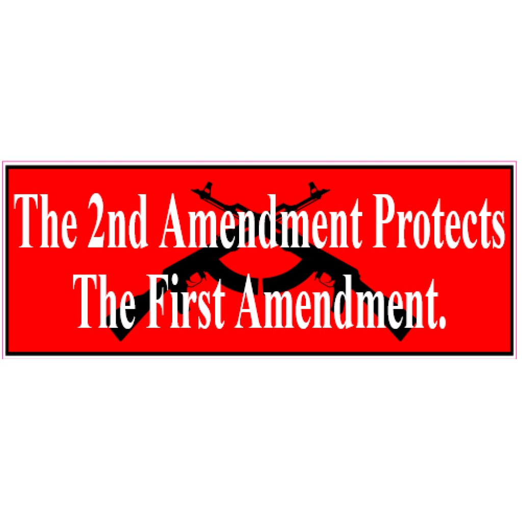 Custom Second Amendment Protects First Amendment Decal - Sticker Printing