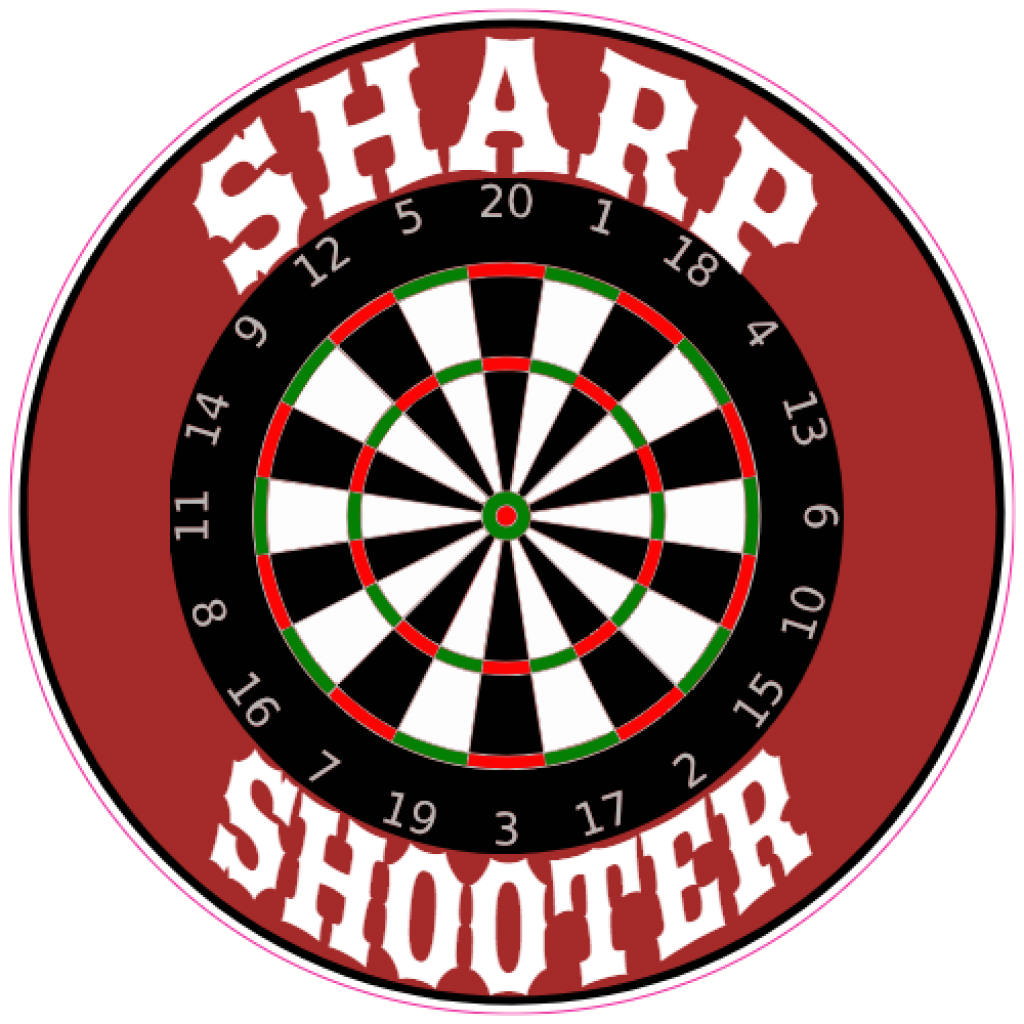 Custom Sharp Shooter Dart Board Decal - Sticker Printing