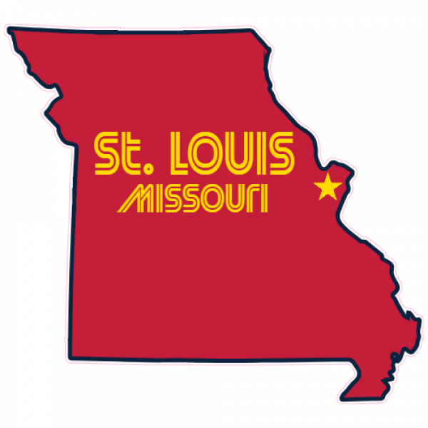 St. Louis Missouri State Shaped Sticker - U.S. Custom Stickers