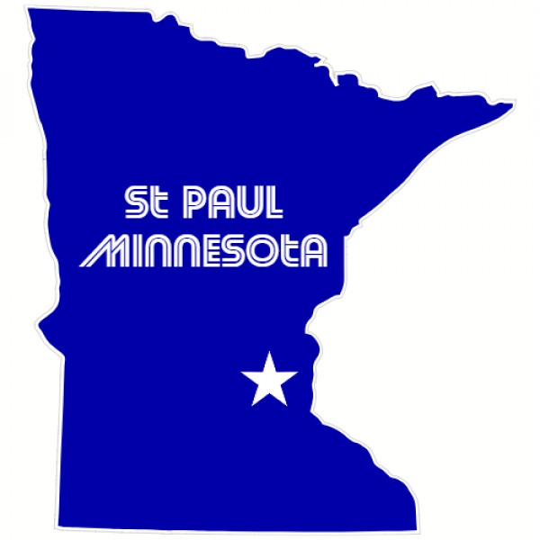 Custom St Paul Minnesota State Shaped Decal - Sticker Printing