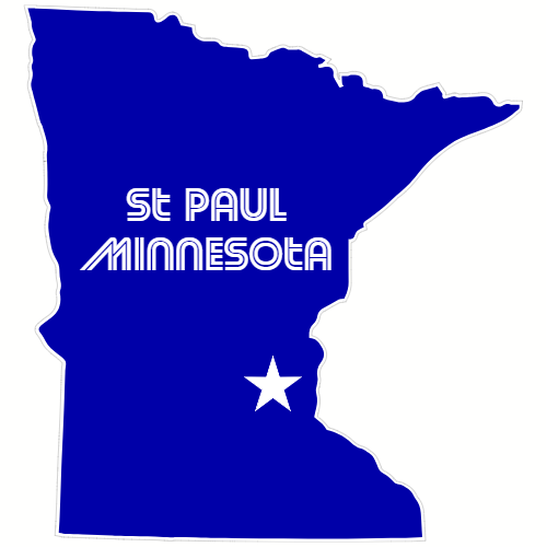 Custom St Paul Minnesota State Shaped Decal - Sticker Printing
