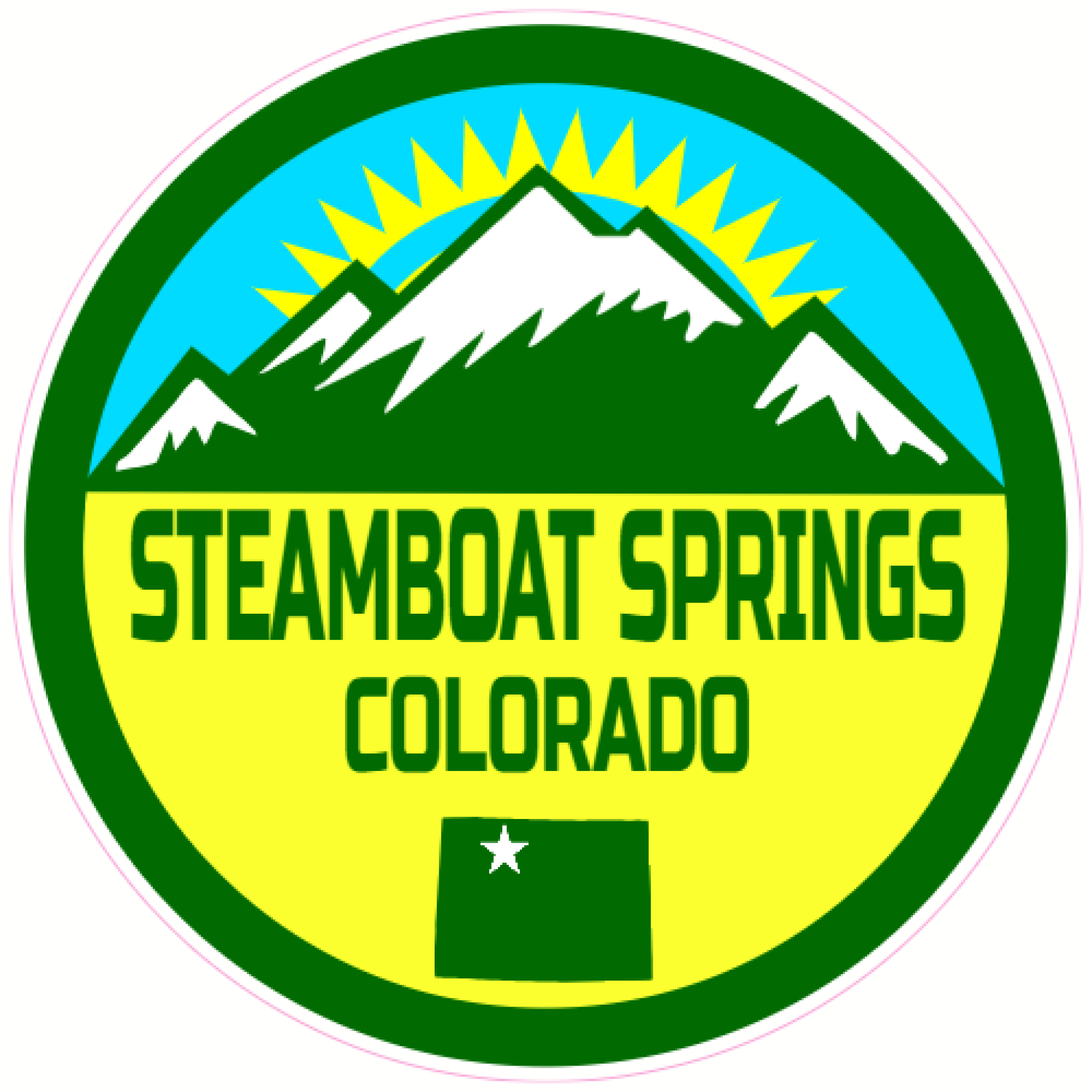 Steamboat Springs Colorado Mountain Sticker - U.S. Custom Stickers