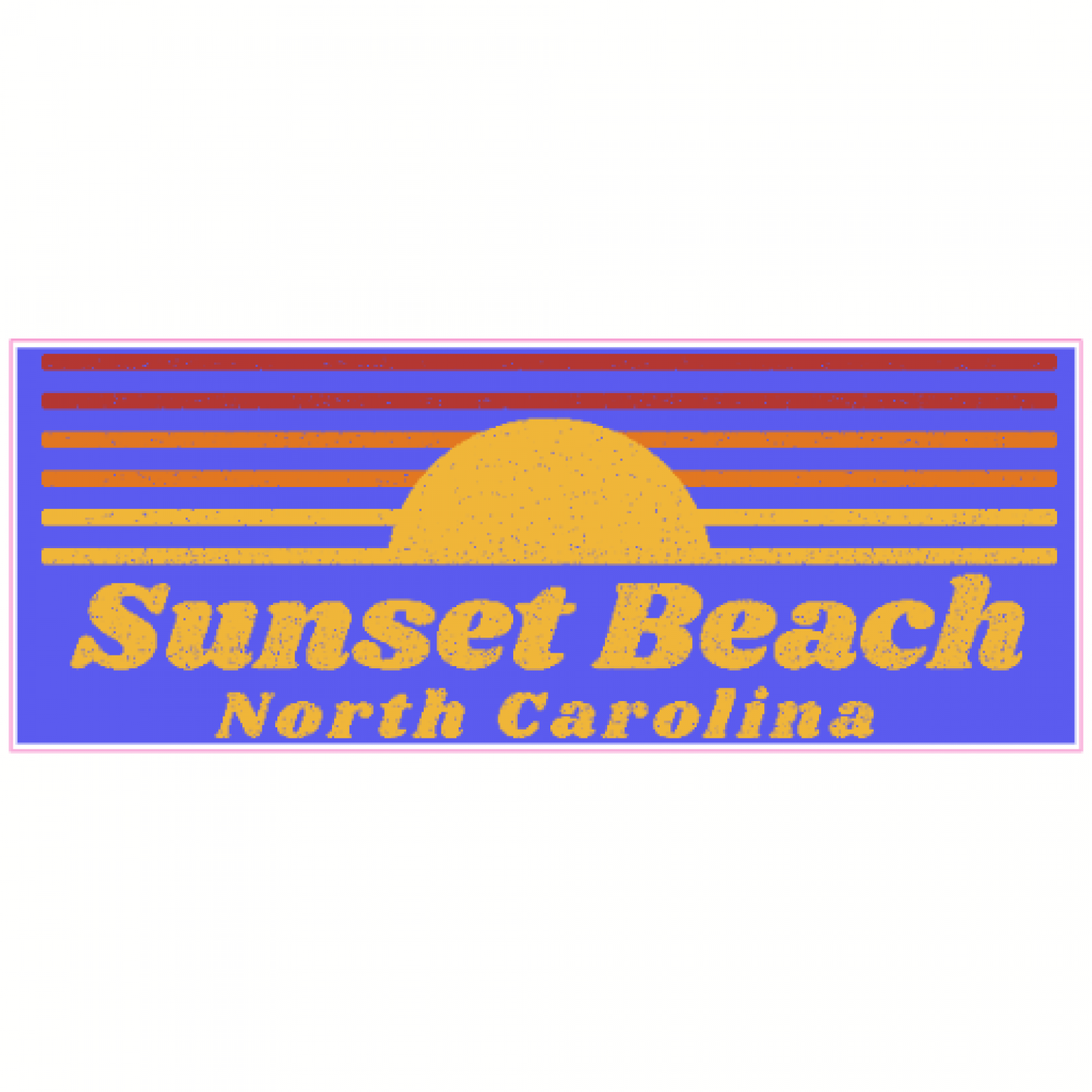 Sunset Beach North Carolina Retro Sticker - U.S. Custom Stickers
